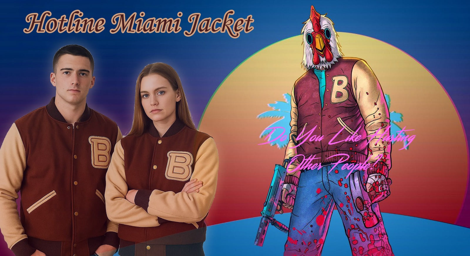 Hotline Miami Jacket – Iconic Letterman Style for Gamers & Cosplay Fan ...
