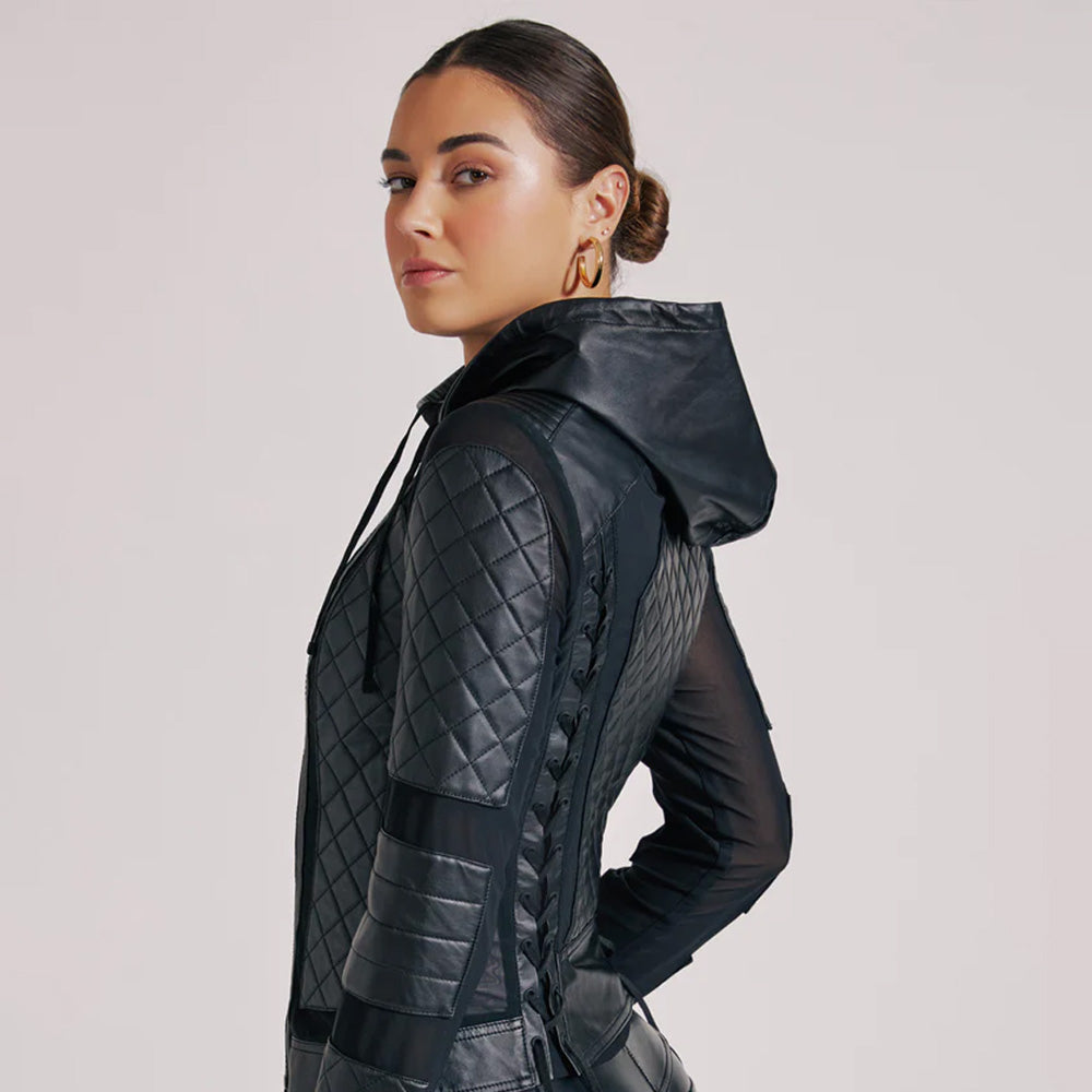 Trendy Women’s Hooded Leather Jackets | The Jacket Seller