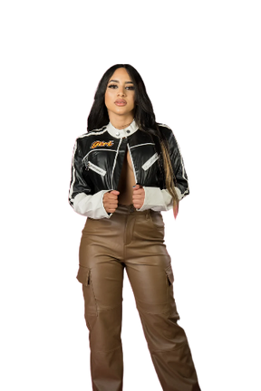 Shop Women's Cropped Moto Biker Street Style Jacket – The Jacket Seller