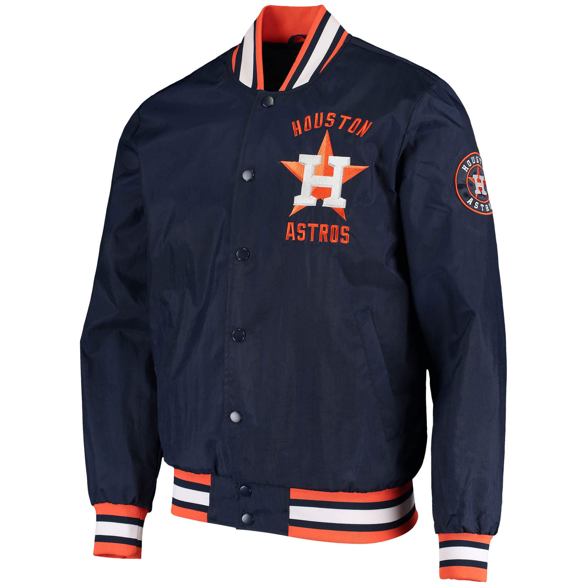 Shop MLB Houston Astros The Jett III Satin Varsity Jacket by TJS – The ...