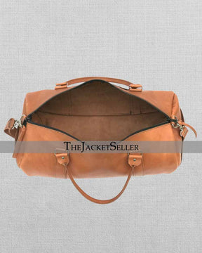 Shop Leather Duffel Travel Bag in Vintage Tan Excel Leather – The ...