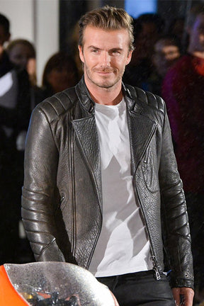 Shop David Beckham Leather Jacket with Paddings – The Jacket Seller