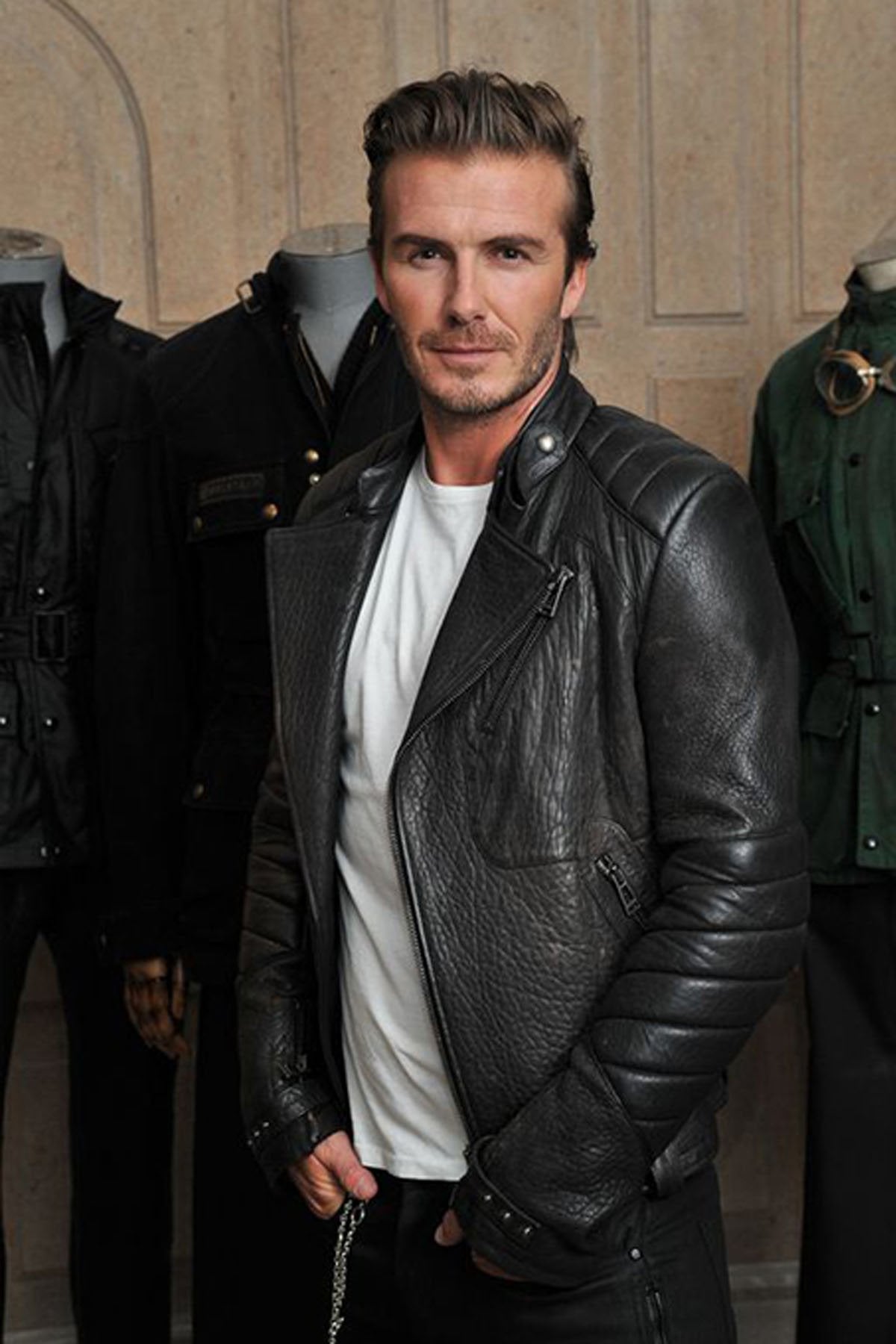 Shop David Beckham Leather Jacket with Paddings – The Jacket Seller
