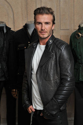 Shop David Beckham Leather Jacket with Paddings – The Jacket Seller